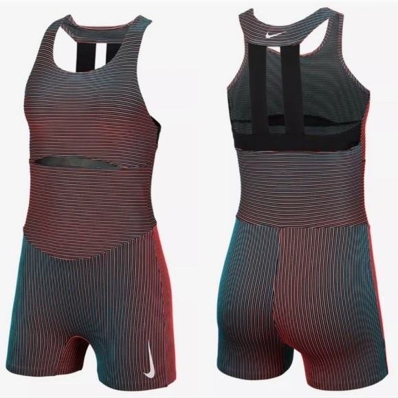 Nike | Tops | Nike Womens Running Bodysuit Race Unitard Drifit Skin ...